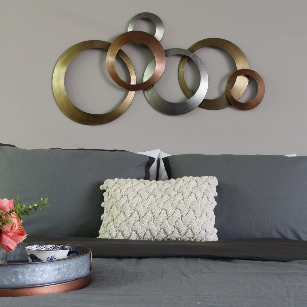Multicolor Circular Rings Abstract Metal Wall Art - YF Decor