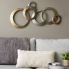 Buy Multicolor Circular Rings Abstract Metal Wall Art online in India ...