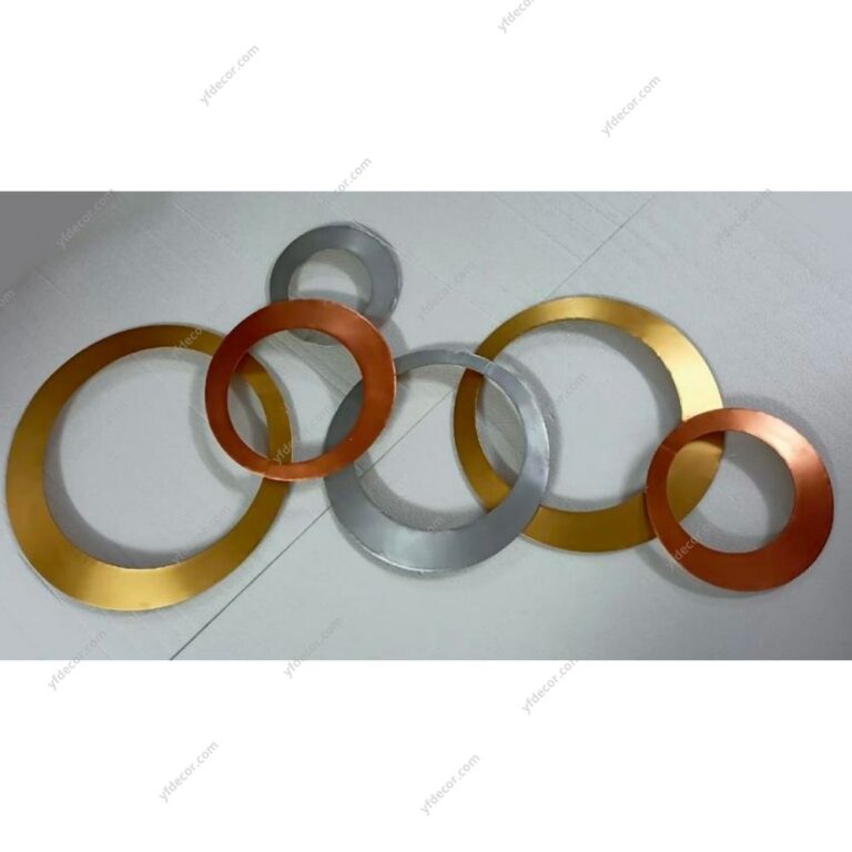 Buy Multicolor Circular Rings Abstract Metal Wall Art online in India ...