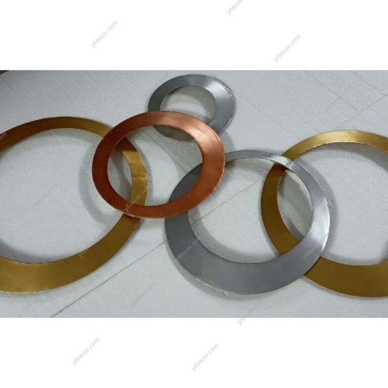 Buy Multicolor Circular Rings Abstract Metal Wall Art online in India ...