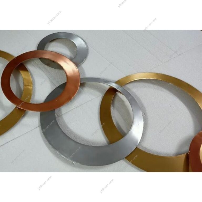 Buy Multicolor Circular Rings Abstract Metal Wall Art online in India ...