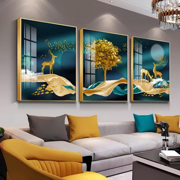 Buy Forest of the Night Framed Crystal Glass Painting - Set of 3 online ...