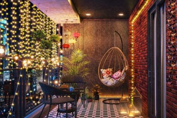 Balcony Diwali Light Decoration Ideas - YF Decor